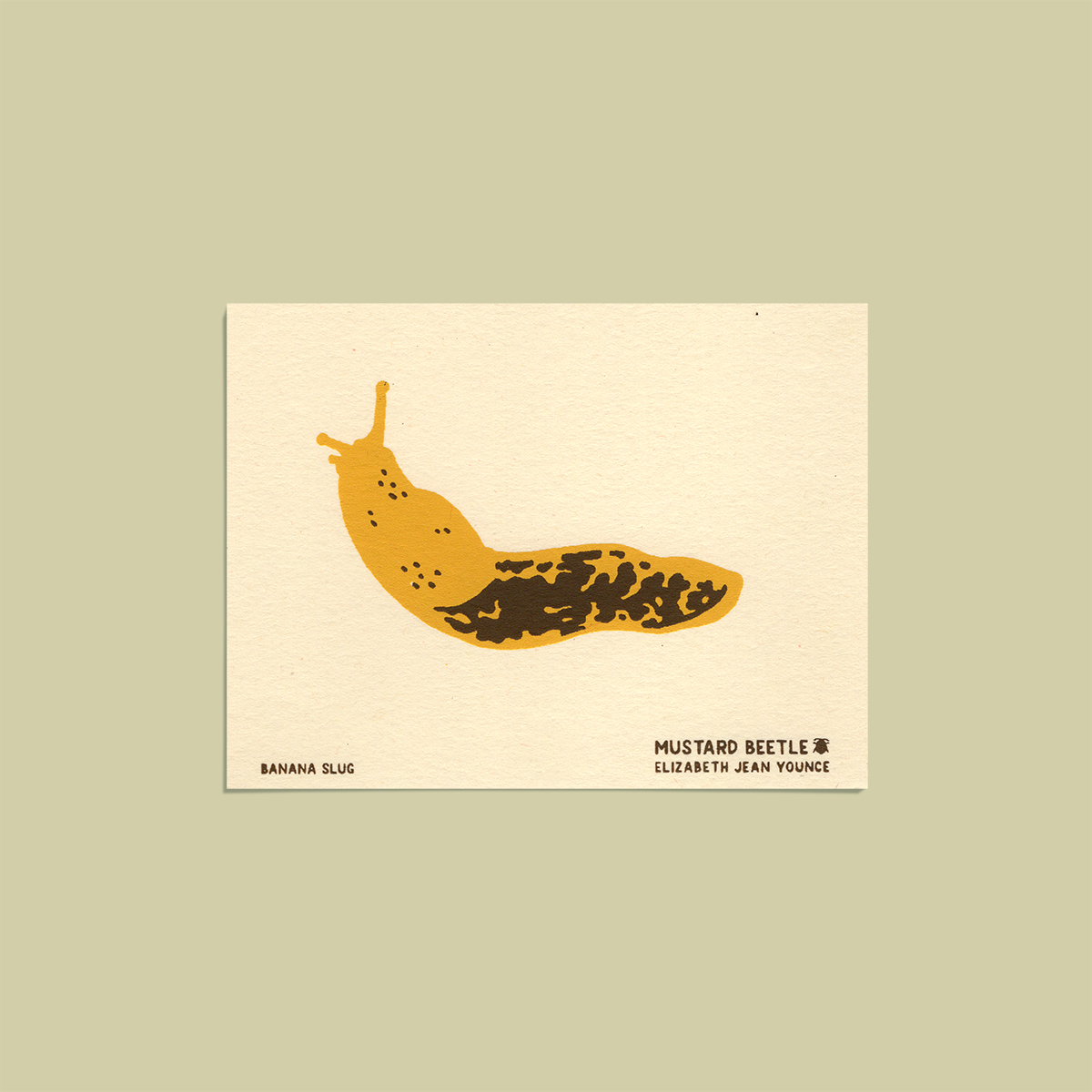 3x4" Mini Screenprint: Banana Slug