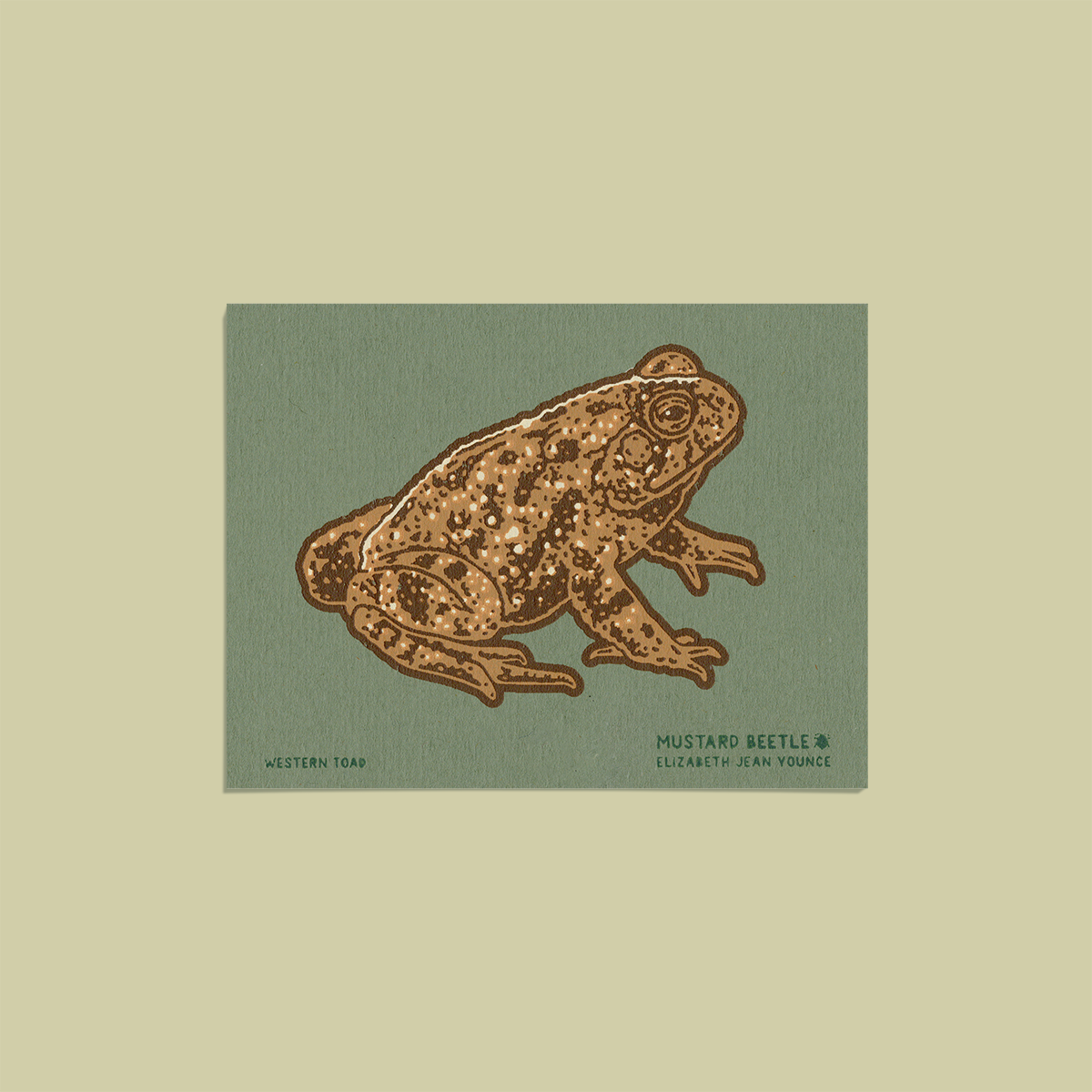 3x4" Mini Screenprint: Western Toad