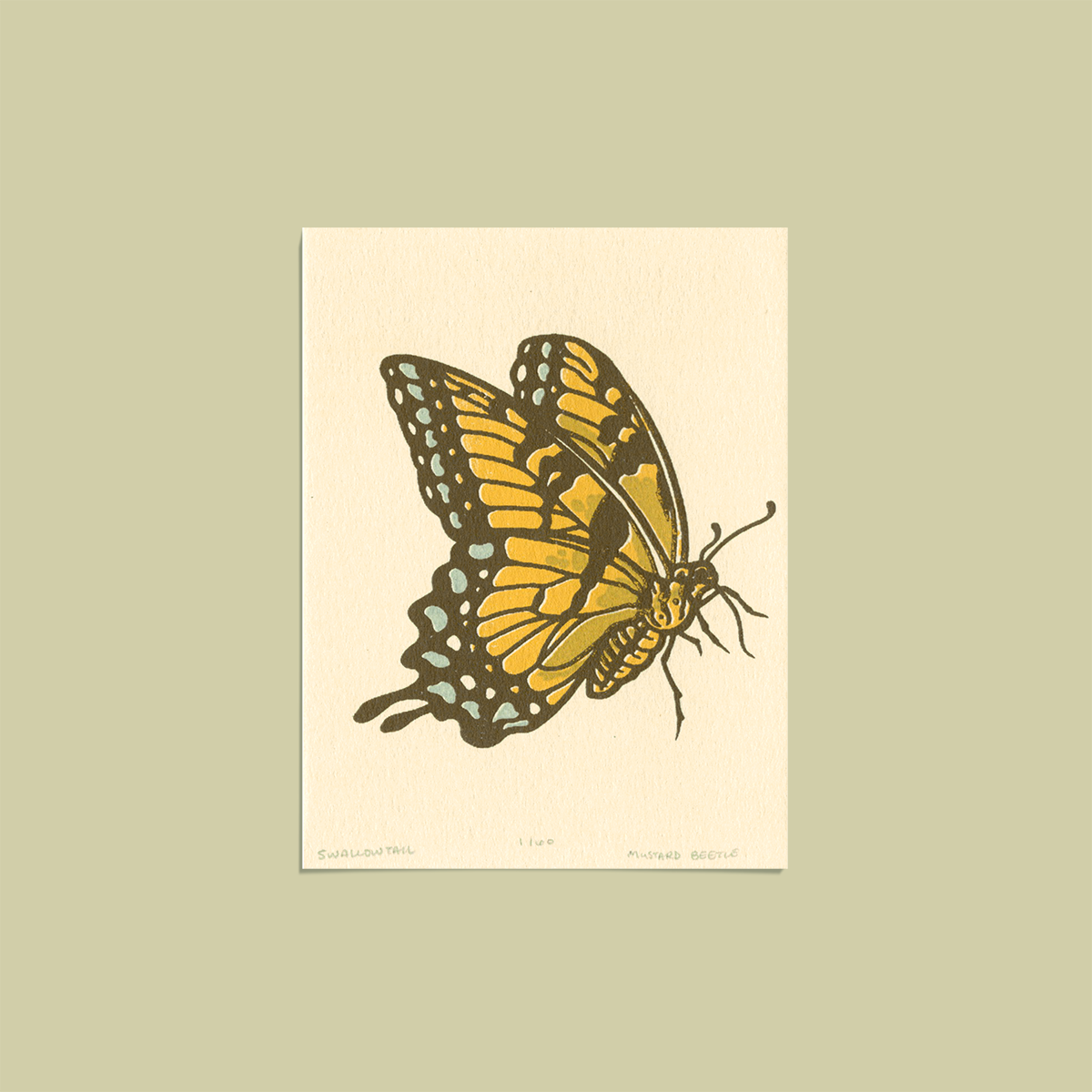 3x4" Mini Screenprint: Swallowtail